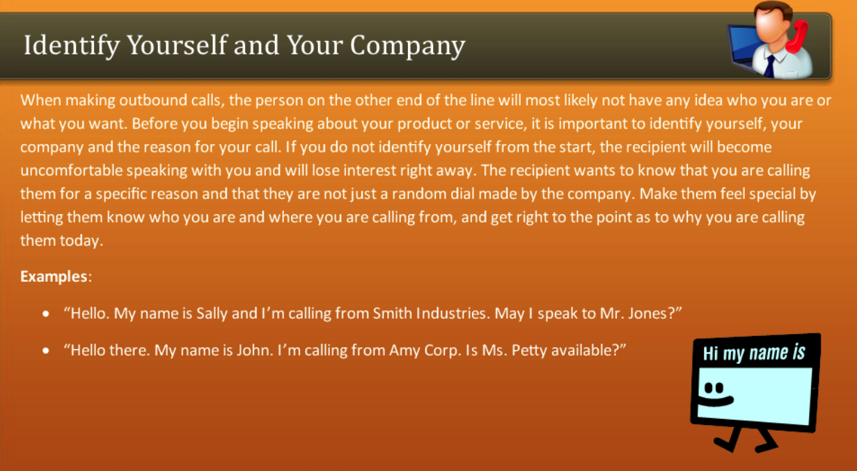 Identify Yourself and Your Company - FreshSkills Identify Yourself and Your Company - FreshSkills